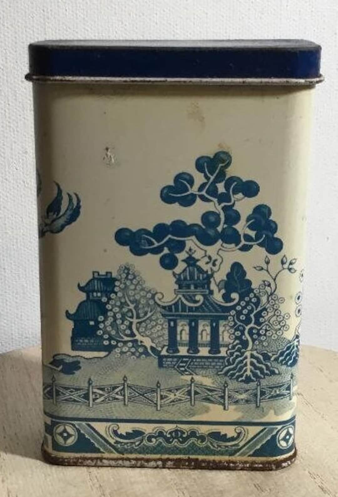 Vintage Delft Blue Rectangle Tin Box, Made in Great Brittain - Etsy