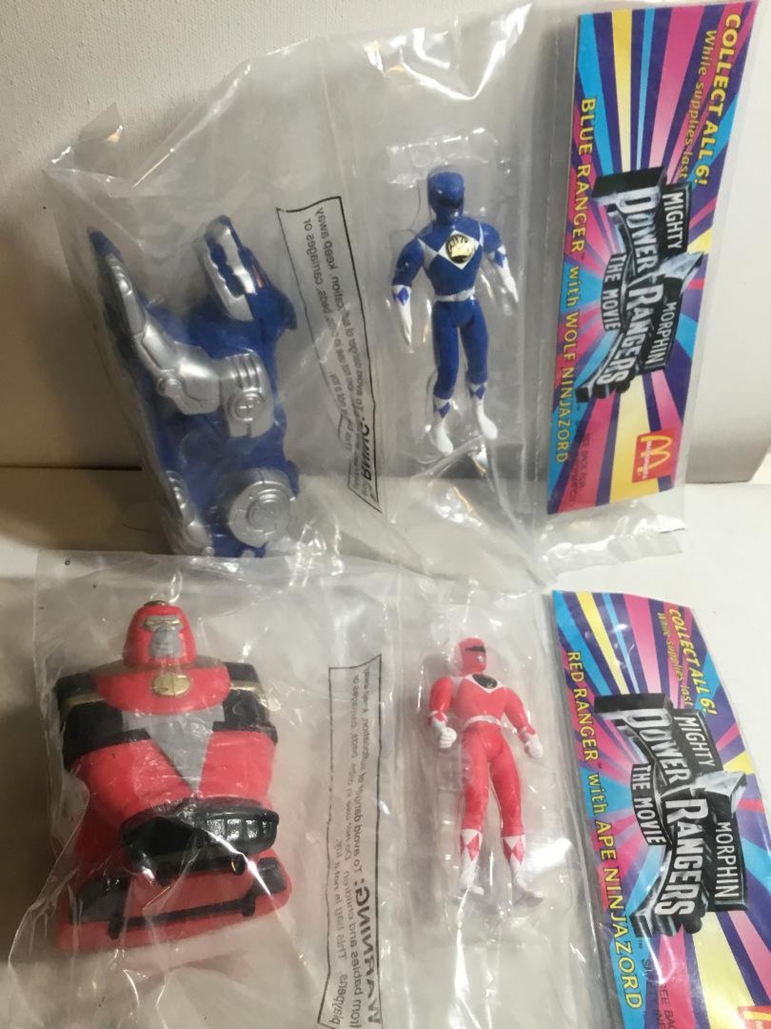 Vintage Mcdonalds Power Ranger Happy Meal Toys. Mighty Morphin , Power ...
