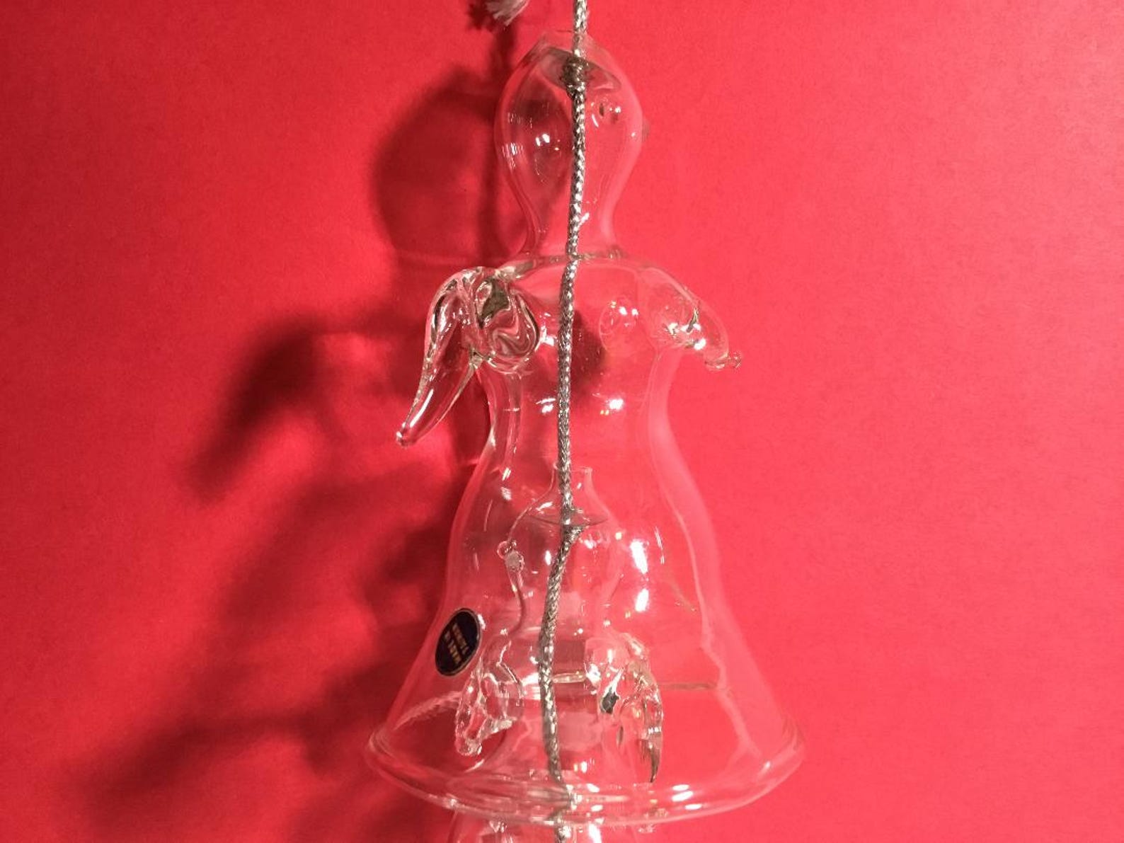 Vintage Angel Nesting Bells. Three Clear Glass Praying Angel Bells W ...