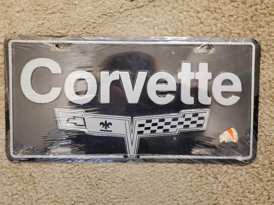 Vintage Corvette License Plates. Chevrolet Corvette Checkered Flag ...