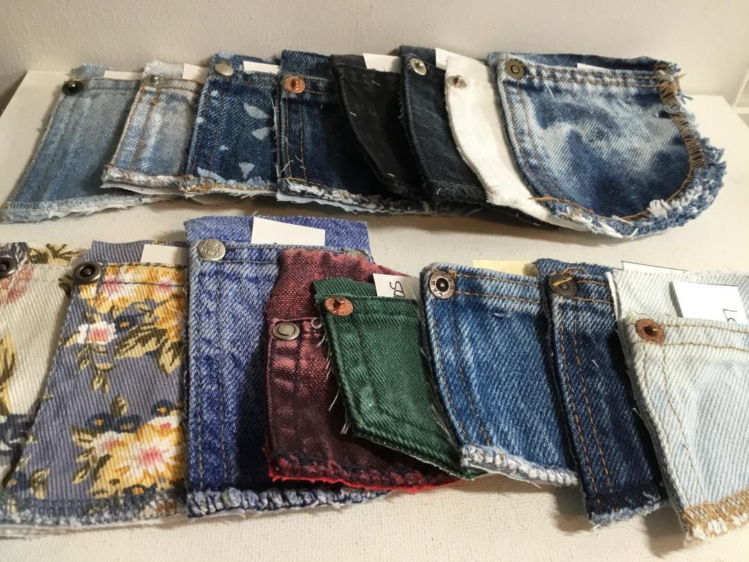 Denim Jean VINTAGE Coin/watch Pockets. Upcycled, Repurpose, Reclaimed ...