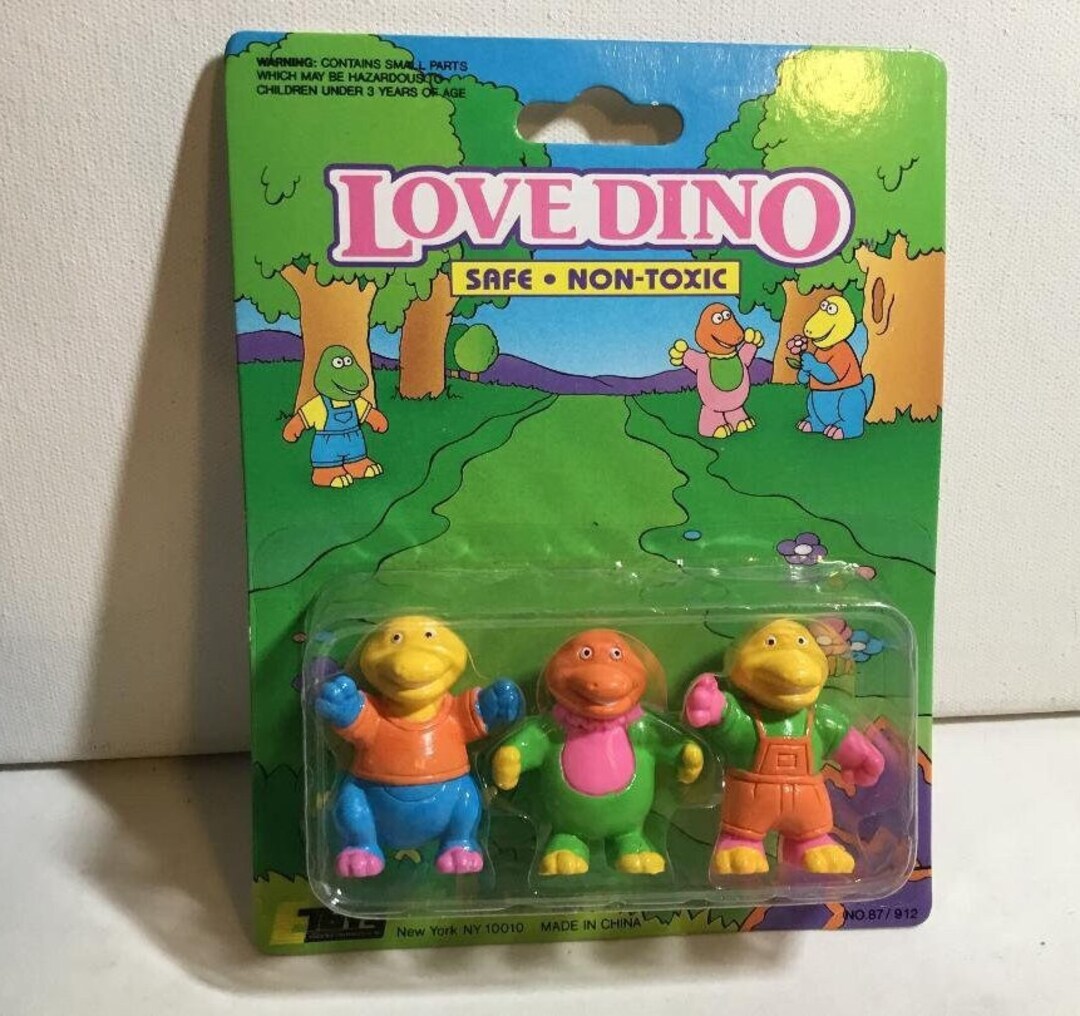 Vintage Love Dino Barney Dinosaur Mini PVC Figurines 1993. NEW Sealed ...