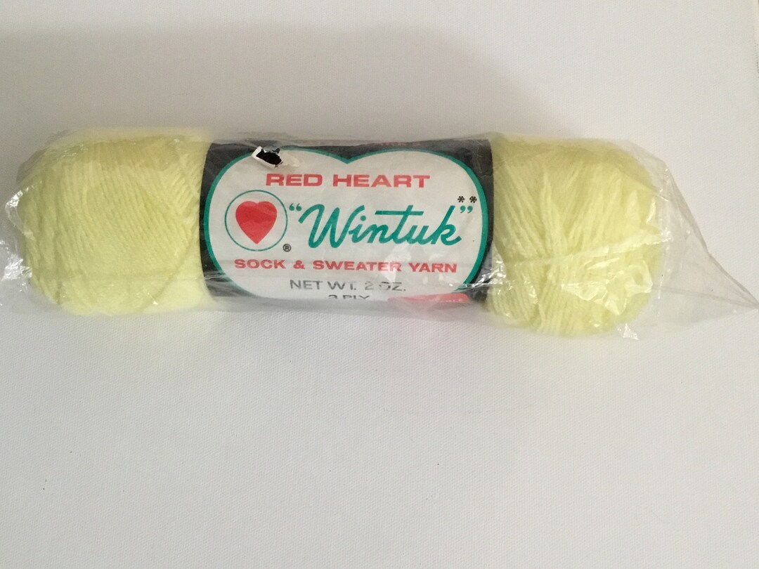 Vintage. Rare Red Heart Wintuk Sock & Sweater Baby Yellow - Etsy