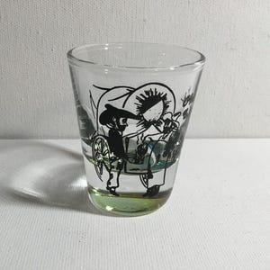 Vintage Western Comical Cowboy Novelty Shot Glasses Mid Century Funny ...