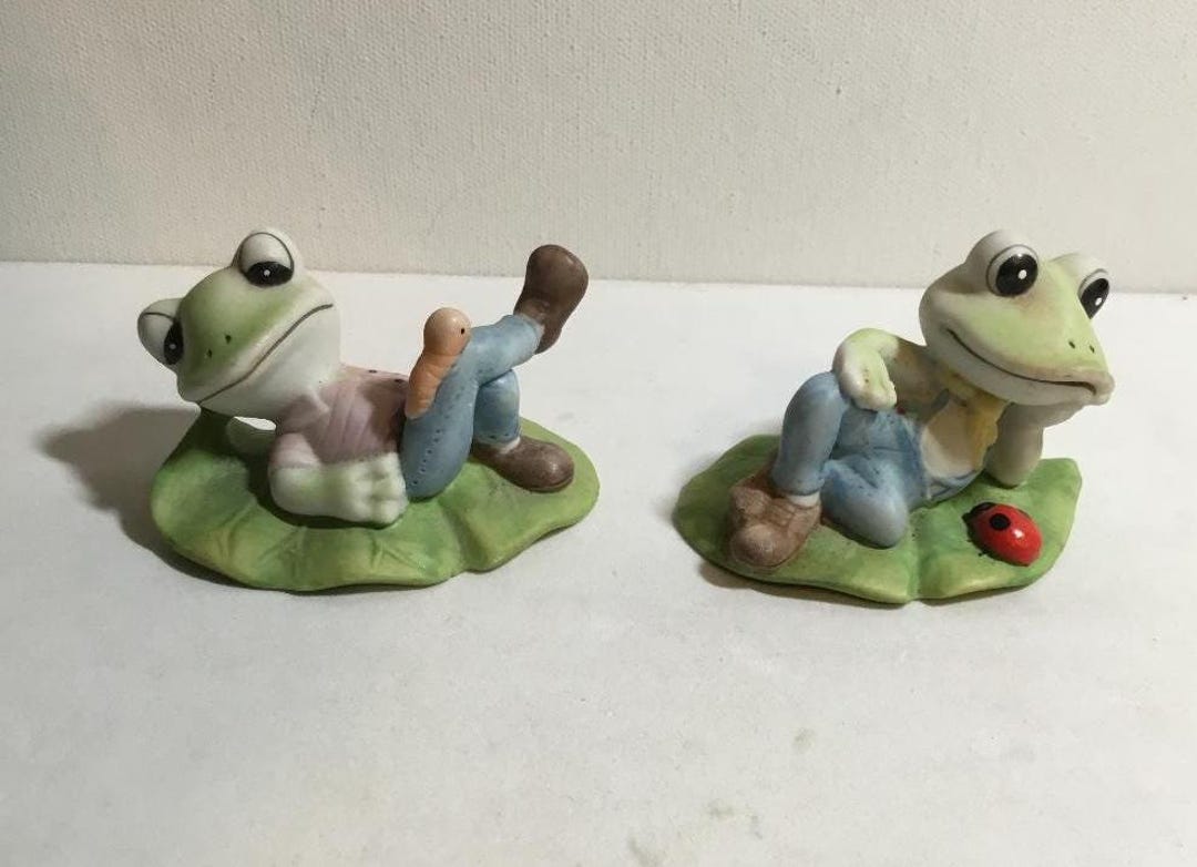Vintage HMCO Frogs on Lilly Pads. Home Interiors Porcelain Frogs on ...