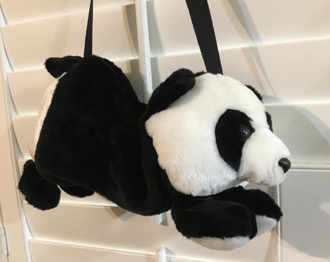 Vintage Panda Bear Fuzz Bubby's Purse. Plush Black & White Fur Panda ...