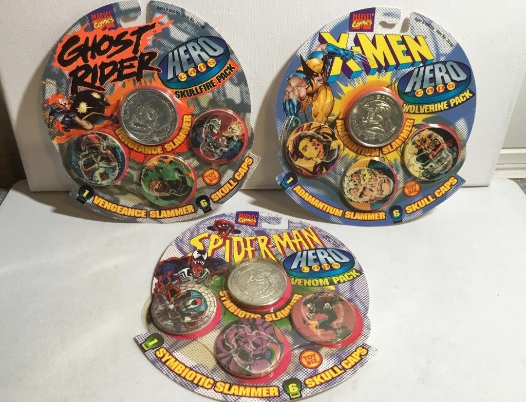Vintage Marvel Comics Hero Caps, POG Caps, Milk Caps. Ghost Rider ...