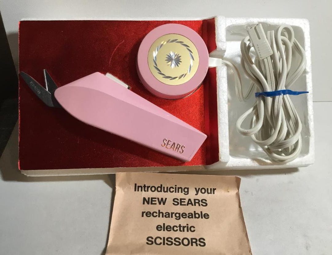 Vintage Sears Best Rechargeable Cordless Pink Electric Scissors Sears ...