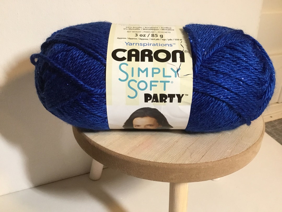 Caron Simply Soft Party Yarn, Knit/crochet Royal Sparkle Acrylic Yarn ...