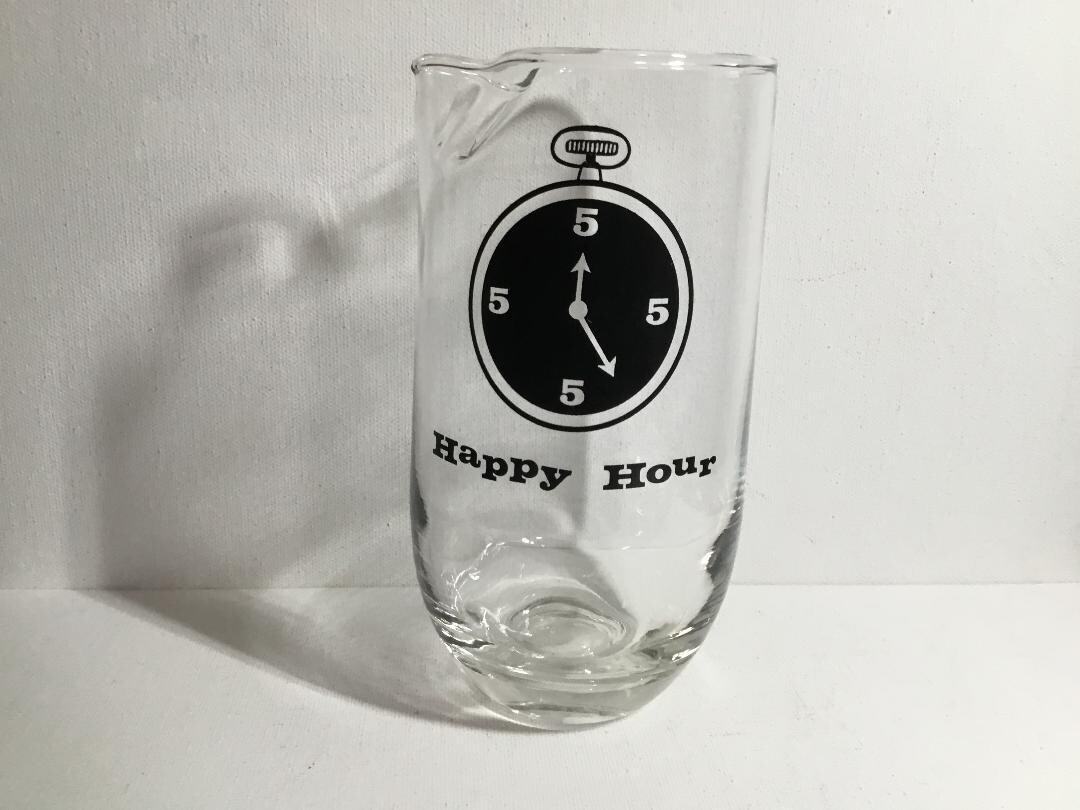 Vintage 5 O' Clock Happy Hour Glass Cocktail Drink Beaker. 5 O' Clock ...