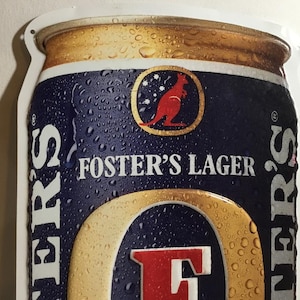 Vintage Foster's Lager Australian Beer Sign 3 Dimensional Embossed ...