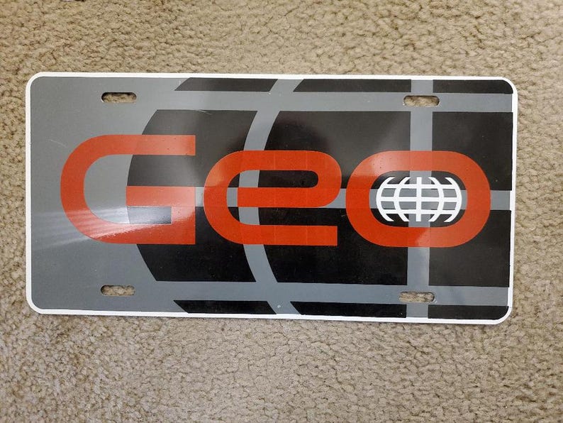 Vintage GEO Auto License Plate. New Chevrolet /GM Motors Geo Car ...