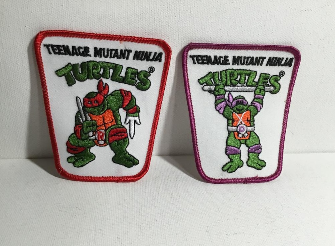 Vintage Teenage Mutant Ninja Turtle Patches. NEW "power Patch" Donatello & Raphael Embroidered ...