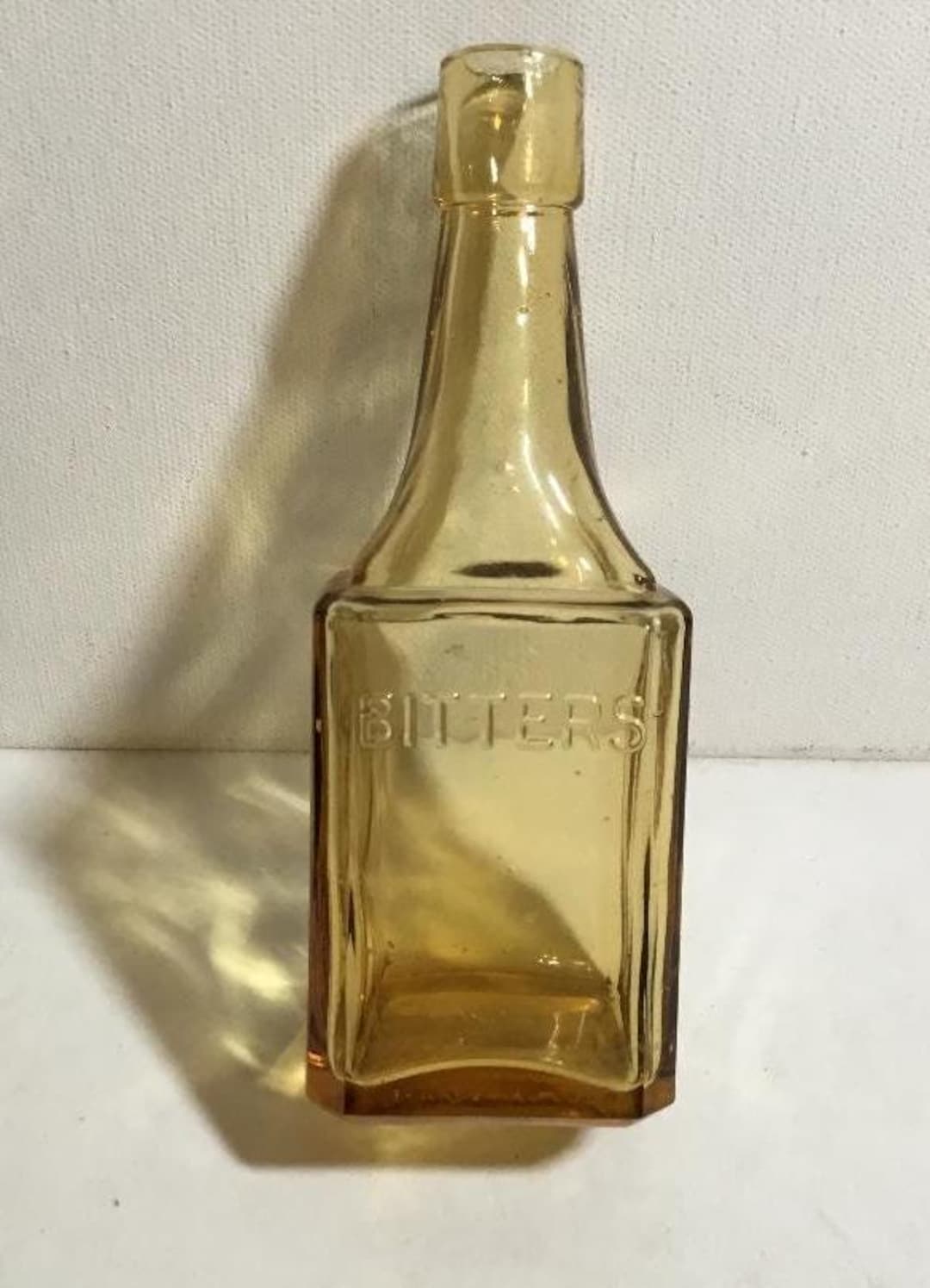 Vintage Wheaton Light Amber Bitters Glass Bottle. Octagonal 8 Sided ...