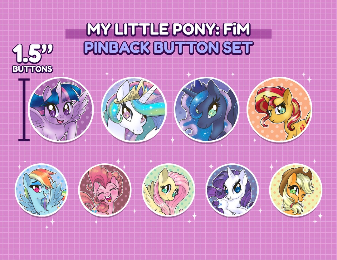 My Little Pony Button Set | Pinback Buttons | My Little Pony ...