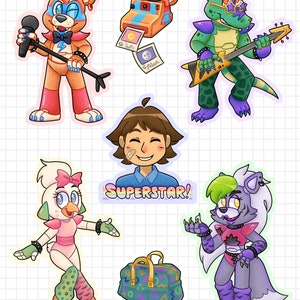 Five Nights at Freddy's Sticker Sheets | Stickers | FNAF | (5 Pcs) - Etsy