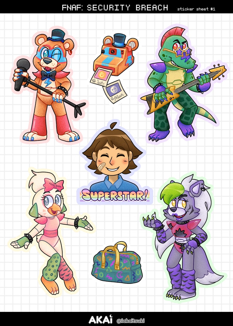 Five Nights at Freddy's Sticker Sheets Stickers FNAF | Etsy