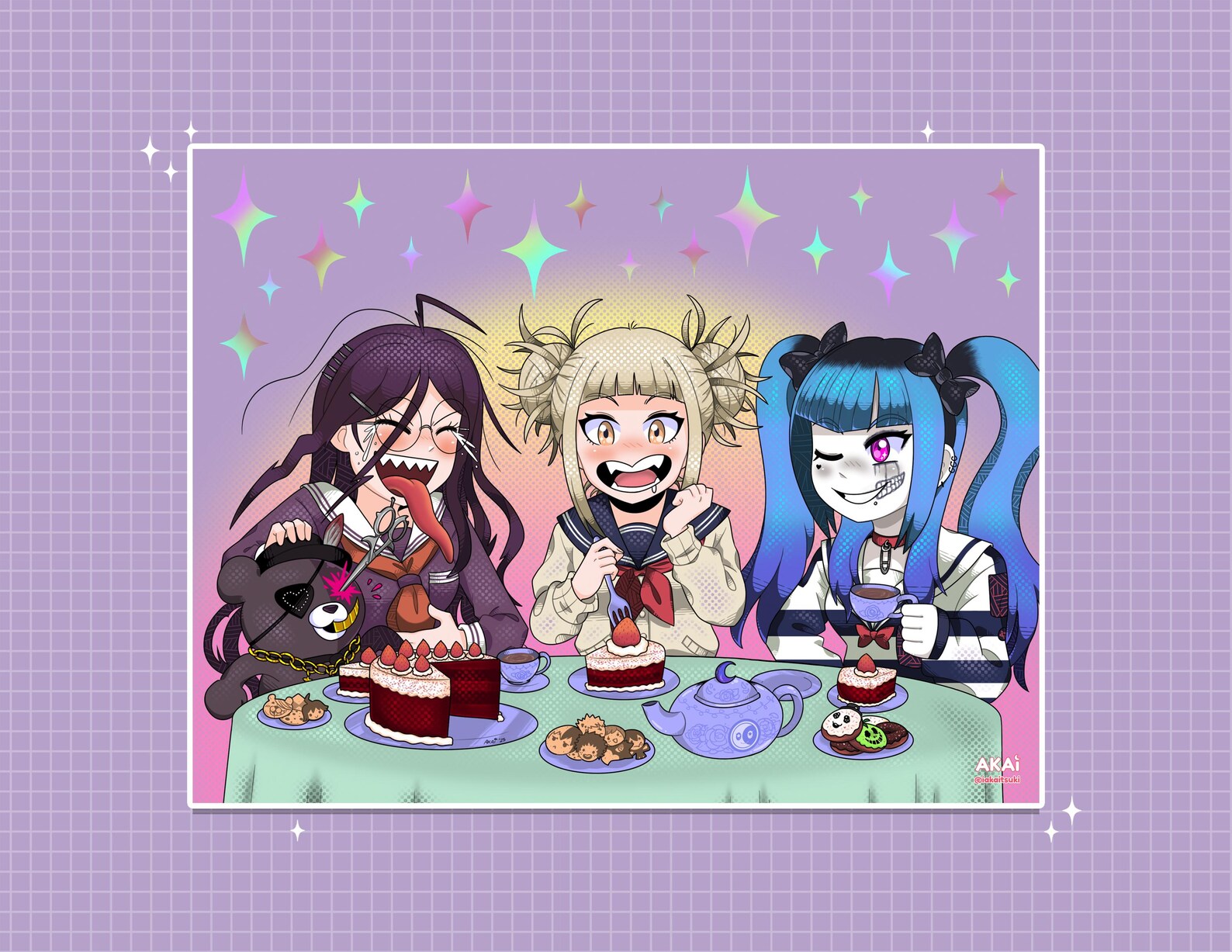 Anime Tea Party Art Print | Art Prints | A5 Print | Danganronpa | My ...
