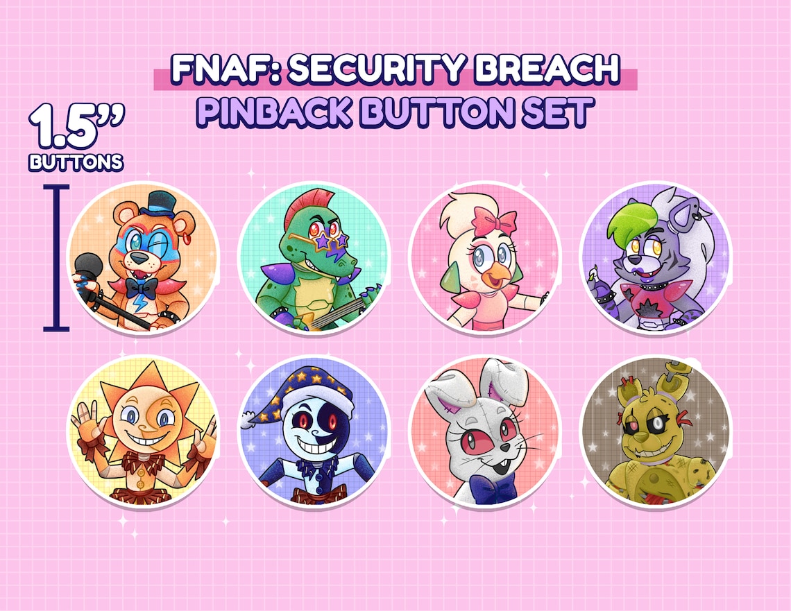 FNAF Security Breach Button Set Pinback Buttons Five - Etsy