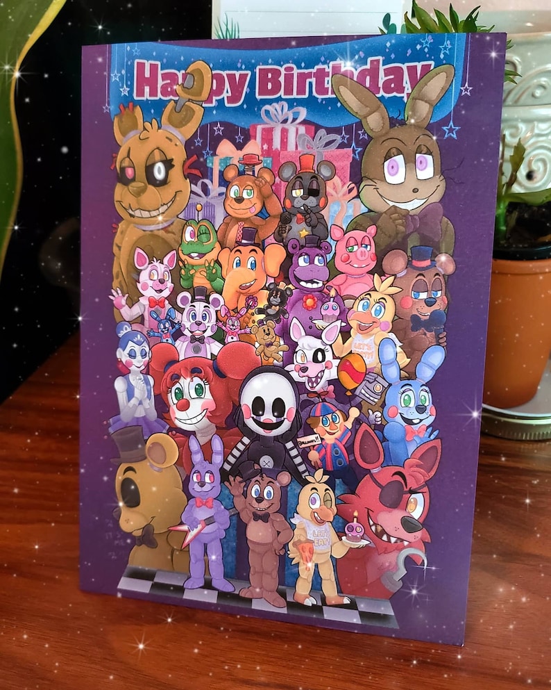 Five Nights at Freddy's Flat Birthday Card Greeting Card - Etsy