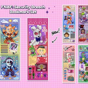 FNAF Security Breach Bookmark Set | Bookmarks | Five Nights at Freddy's ...