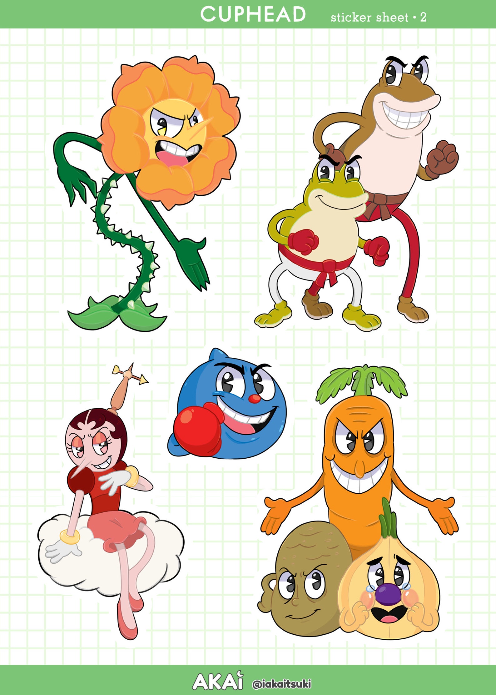 Cuphead Sticker Sheets Stickers Cuphead 5 Pcs - Etsy Canada