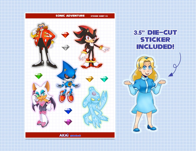 Sonic Adventure Sticker Sheets Stickers Sonic the Hedgehog - Etsy