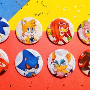 Sonic Adventure Button Set | Pinback Buttons | Sonic the Hedgehog | (8 ...