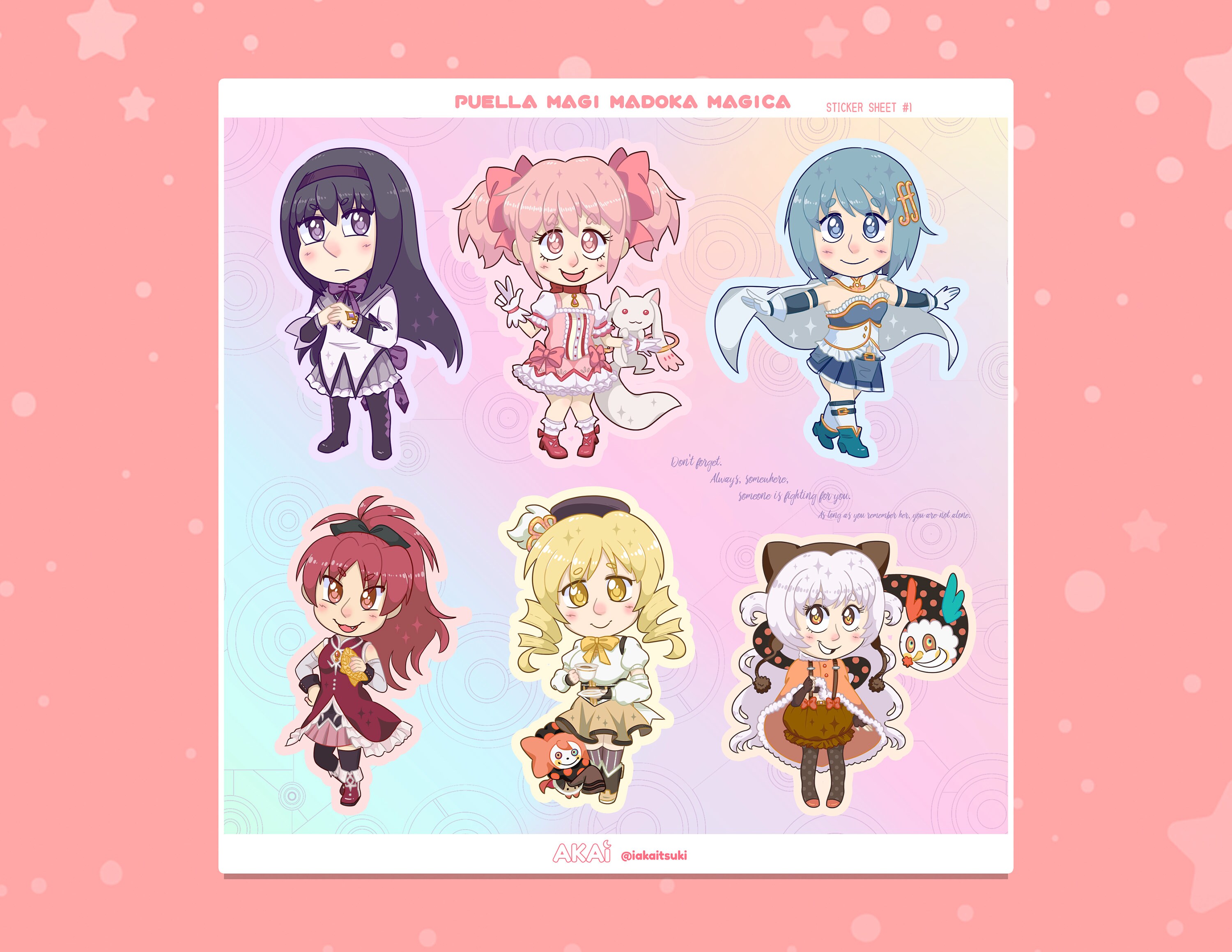 Madoka Magica Sticker Sheet Stickers Puella Magi Madoka | Etsy