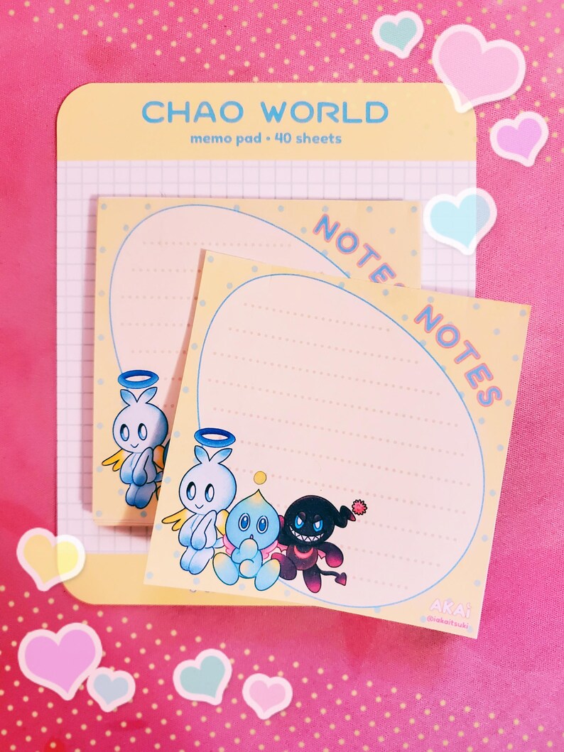 Chao World Memo Pad Set | Notepads | Kawaii Cute Stationery | Sonic ...