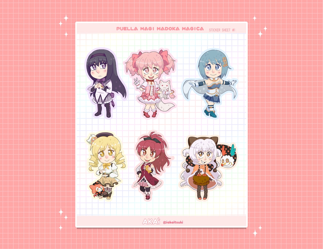 Madoka Magica Sticker Sheet | Stickers | Puella Magi Madoka Magica - Etsy