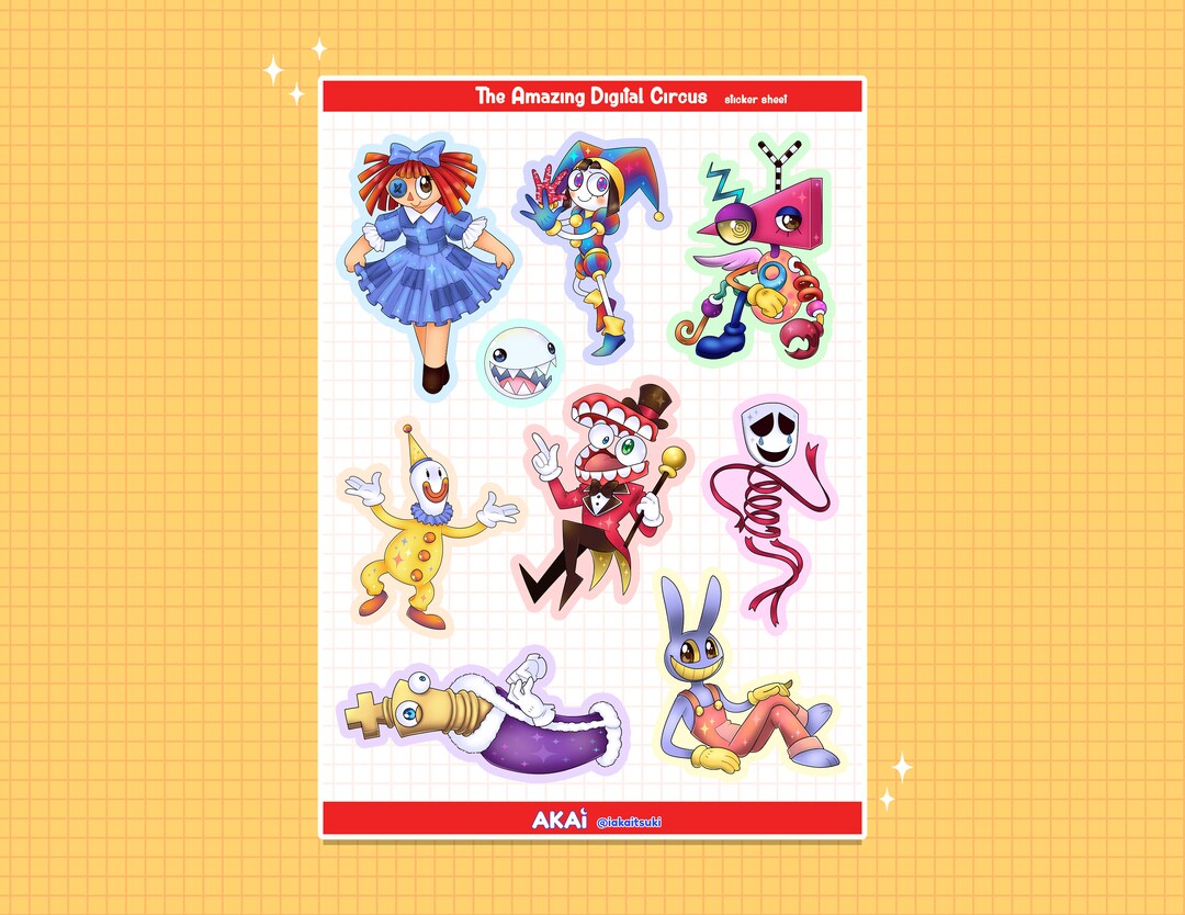 Digital Circus Sticker Sheet | Stickers | the Amazing Digital Circus - Etsy