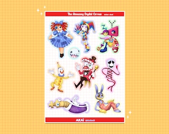 The Amazing Digital Circus | Sticker Sheet - Etsy