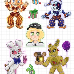 Five Nights at Freddy's Sticker Sheets | Stickers | FNAF | (5 Pcs) - Etsy