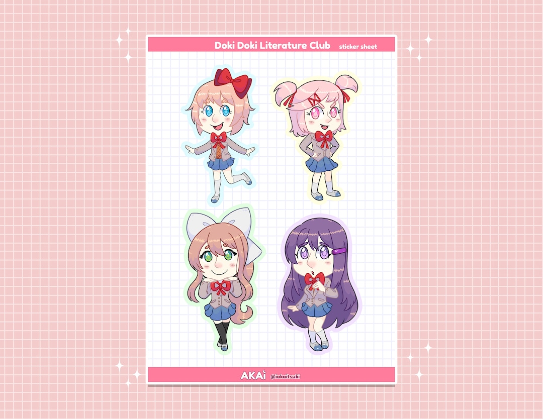 Doki Doki Literature Club Sticker Sheet Stickers DDLC - Etsy Hong Kong