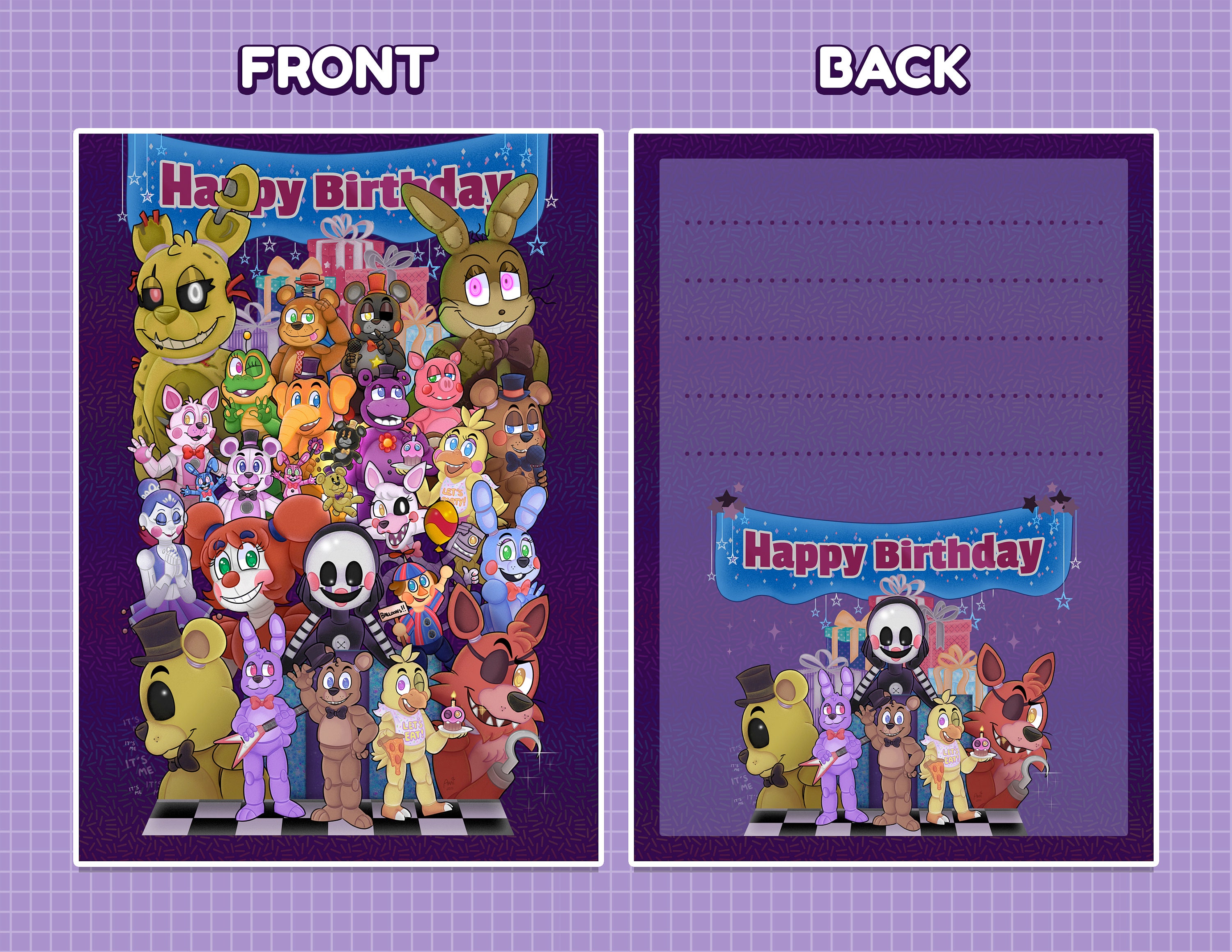 Paper Greeting Cards FNAF Security Breach Birthday Cards ! etna.com.pe