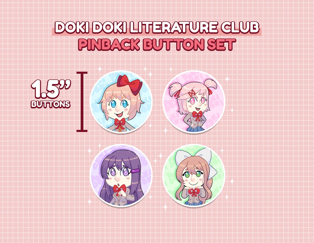 Doki Doki Literature Club Button Set Pinback Buttons DDLC - Etsy