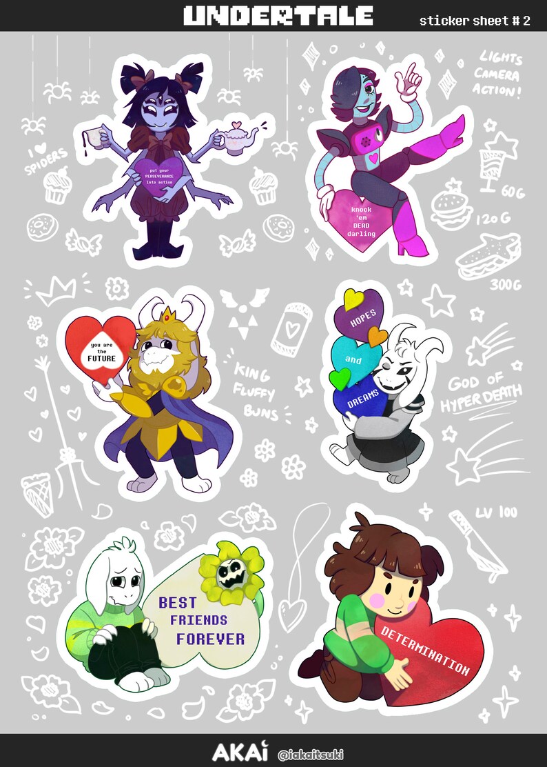 UNDERTALE / DELTARUNE Sticker Sheets Stickers UNDERTALE | Etsy