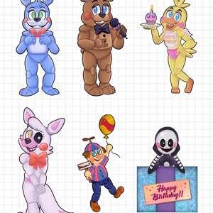 Five Nights at Freddy's Sticker Sheets | Stickers | FNAF | (5 Pcs) - Etsy