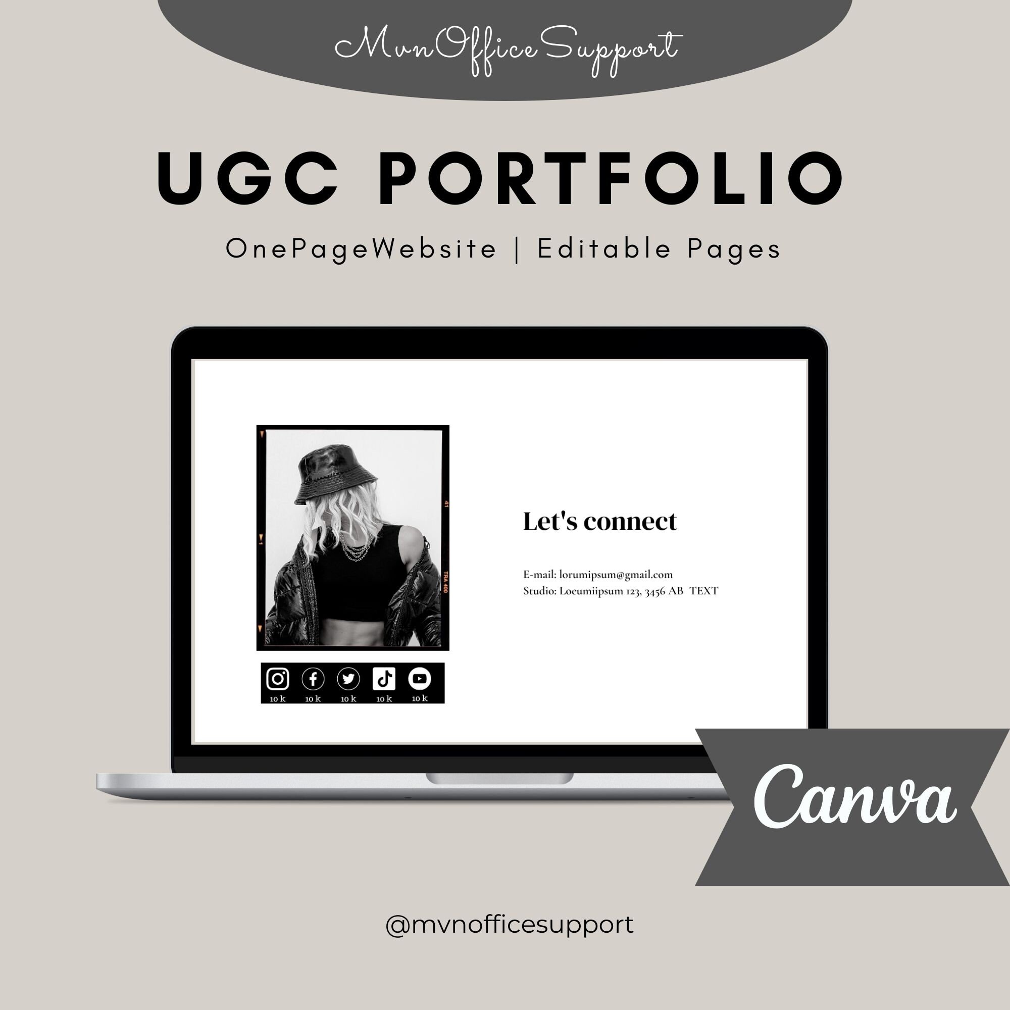 UGC Portfolio UGC Template Canvas Editable Minimalist Ugc Portfolio ...