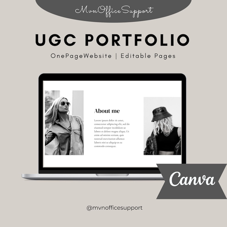 UGC Portfolio UGC Template Canvas Editable Minimalist Ugc Portfolio ...