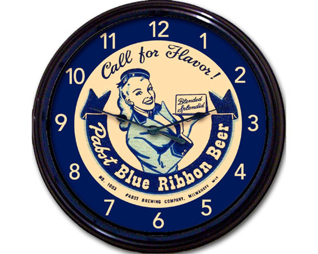 Pabst Beer Sign Clock Beer Lover Gift Idea, Milwaukee Gift, Man Cave ...