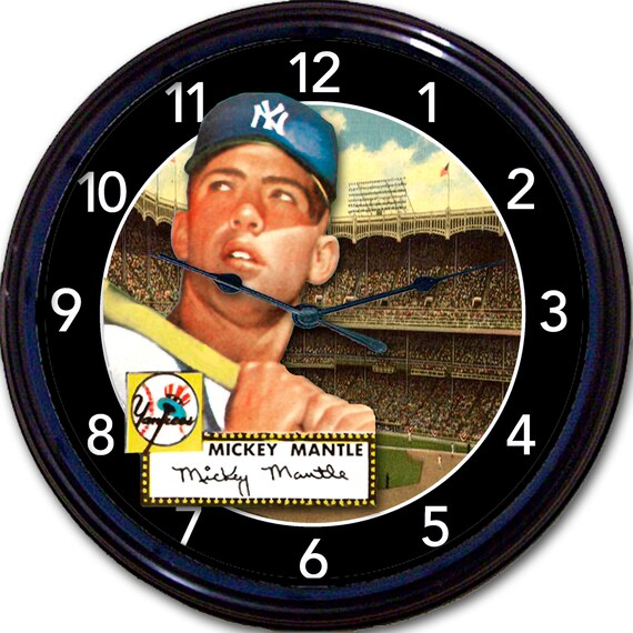Baseball Clock Mickey Mantle Poster Clock MLB Décor NY - Etsy