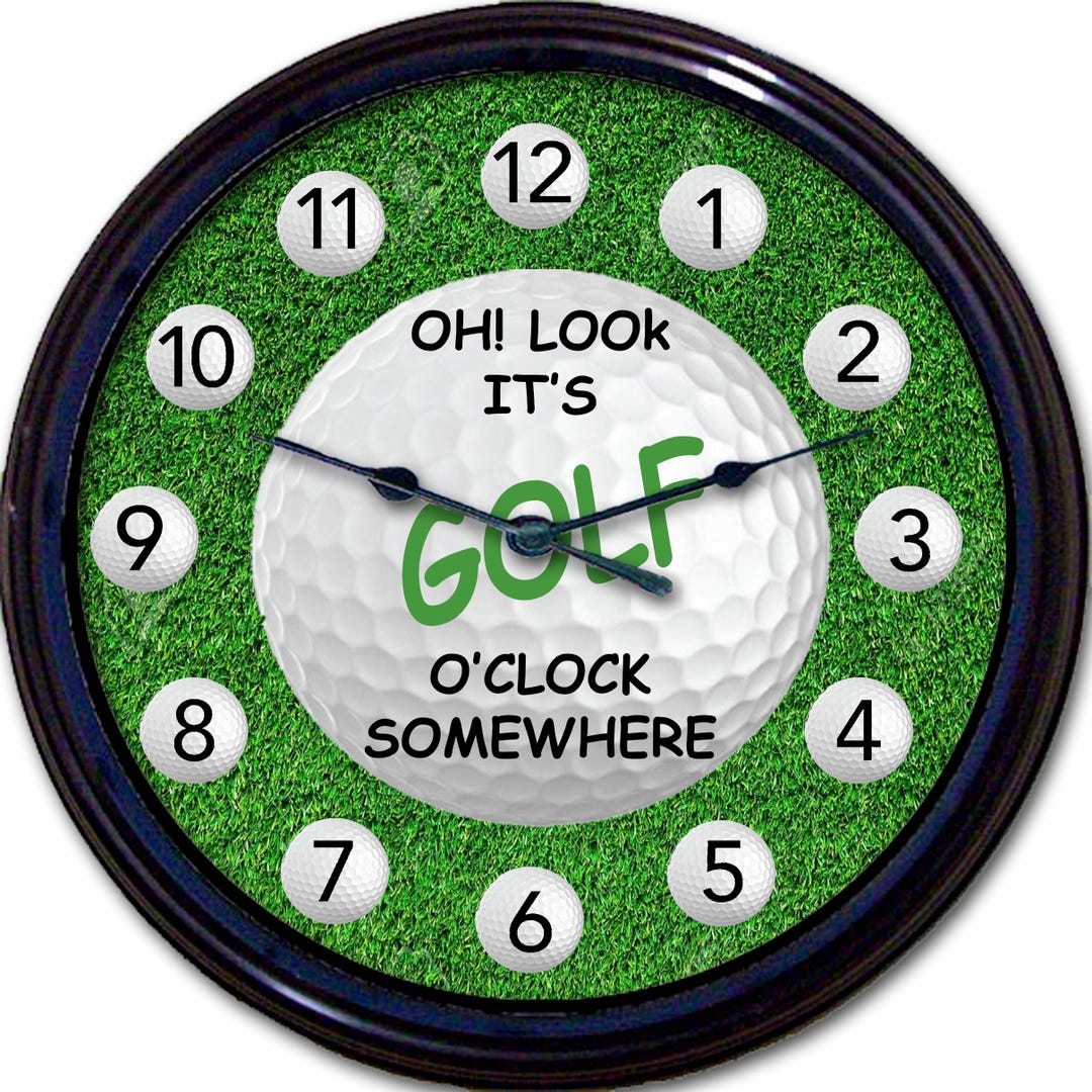 Golf Wall Clock: Golf O'clock Design, Gift for Golfer - Etsy