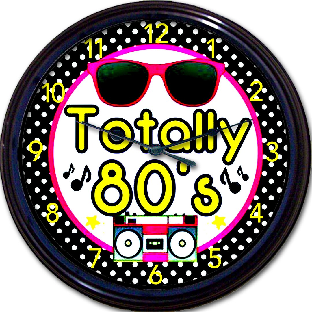 Eighties Wall Clock, 80stotally Eighties Retro Decor, Vintage Inspired ...