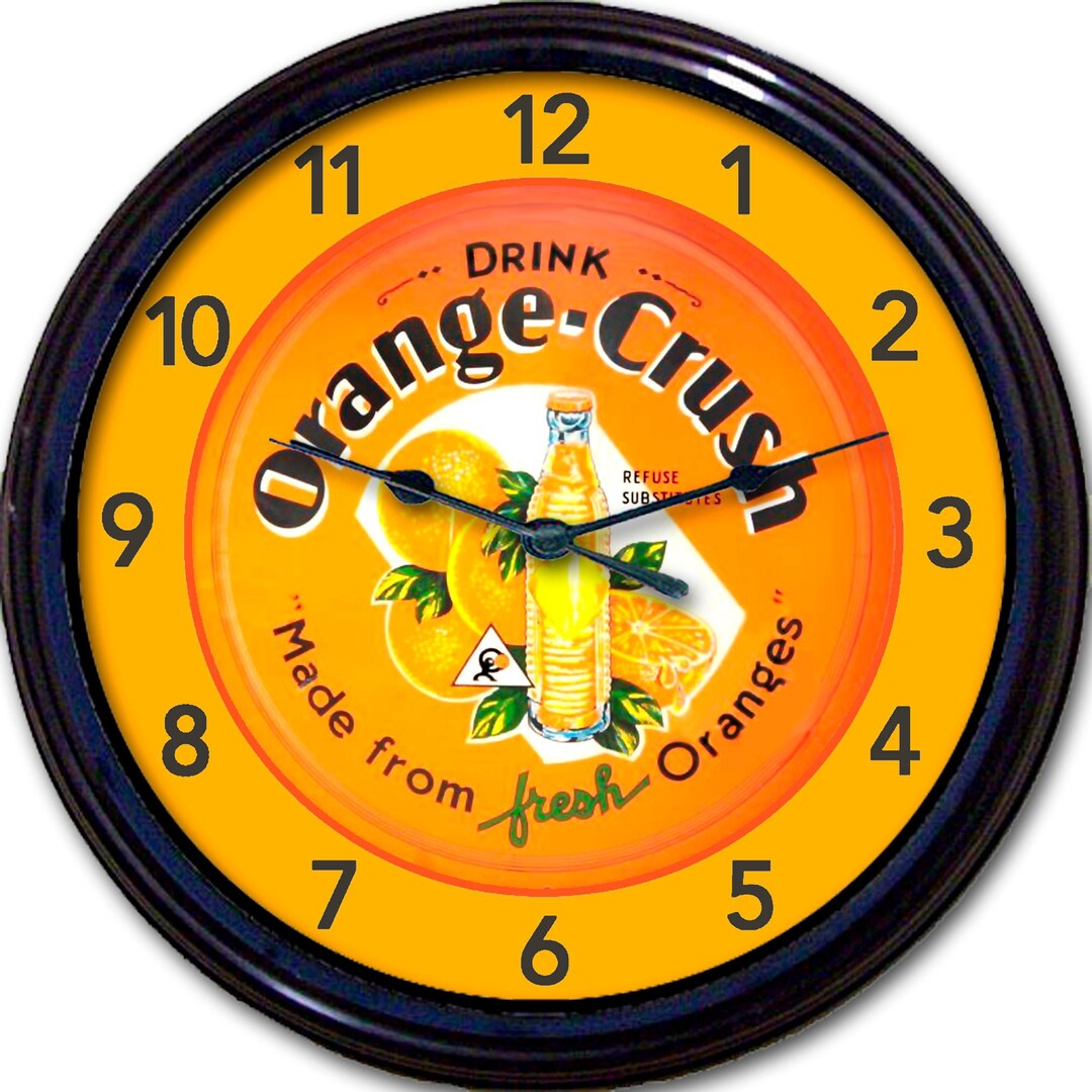 Orange Crush Soda Clock: Vintage Ad Sign Kitchen Decor - Etsy