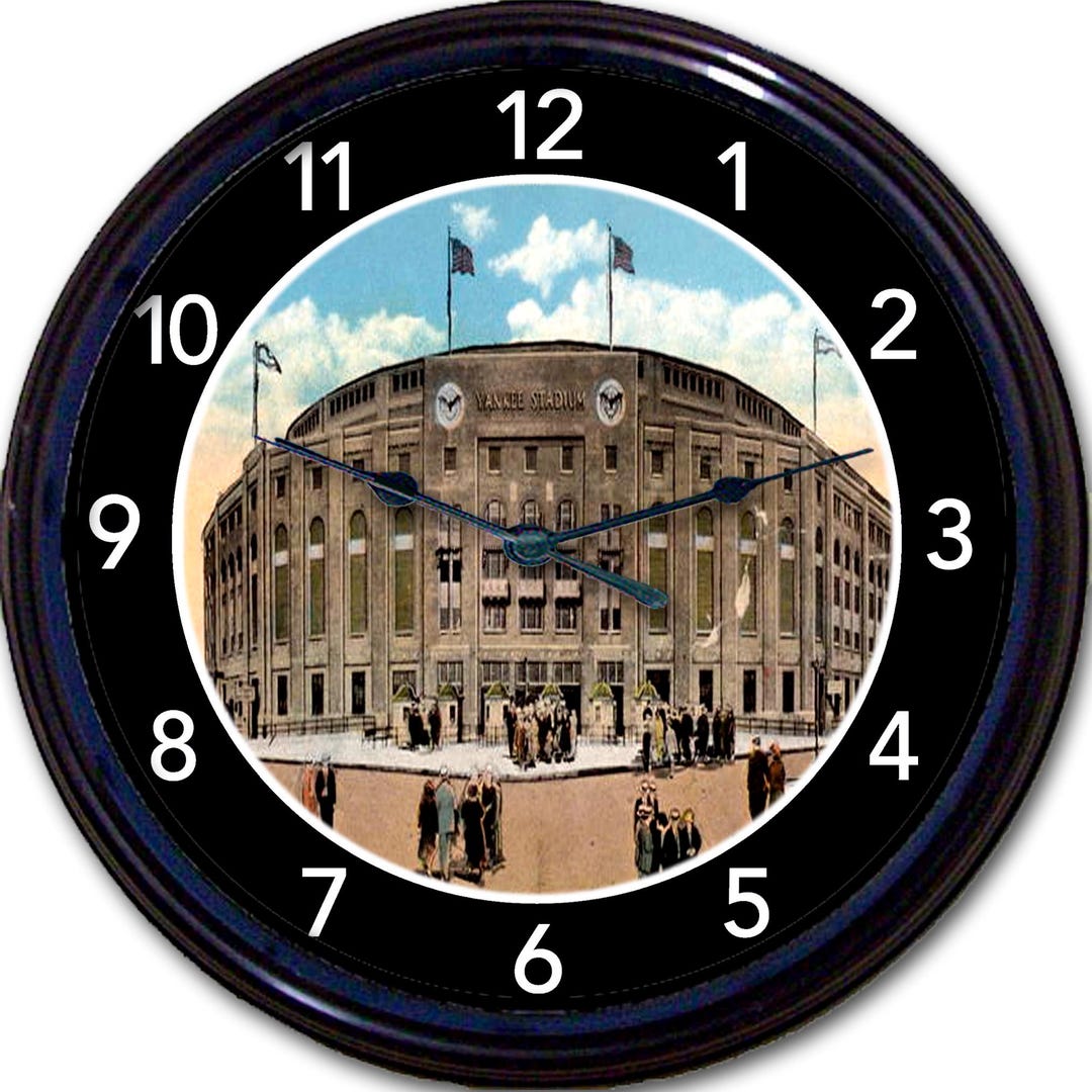 Yankee Stadium Baseball Clock, New York Yankees Fan Gift, Man Cave Wall ...