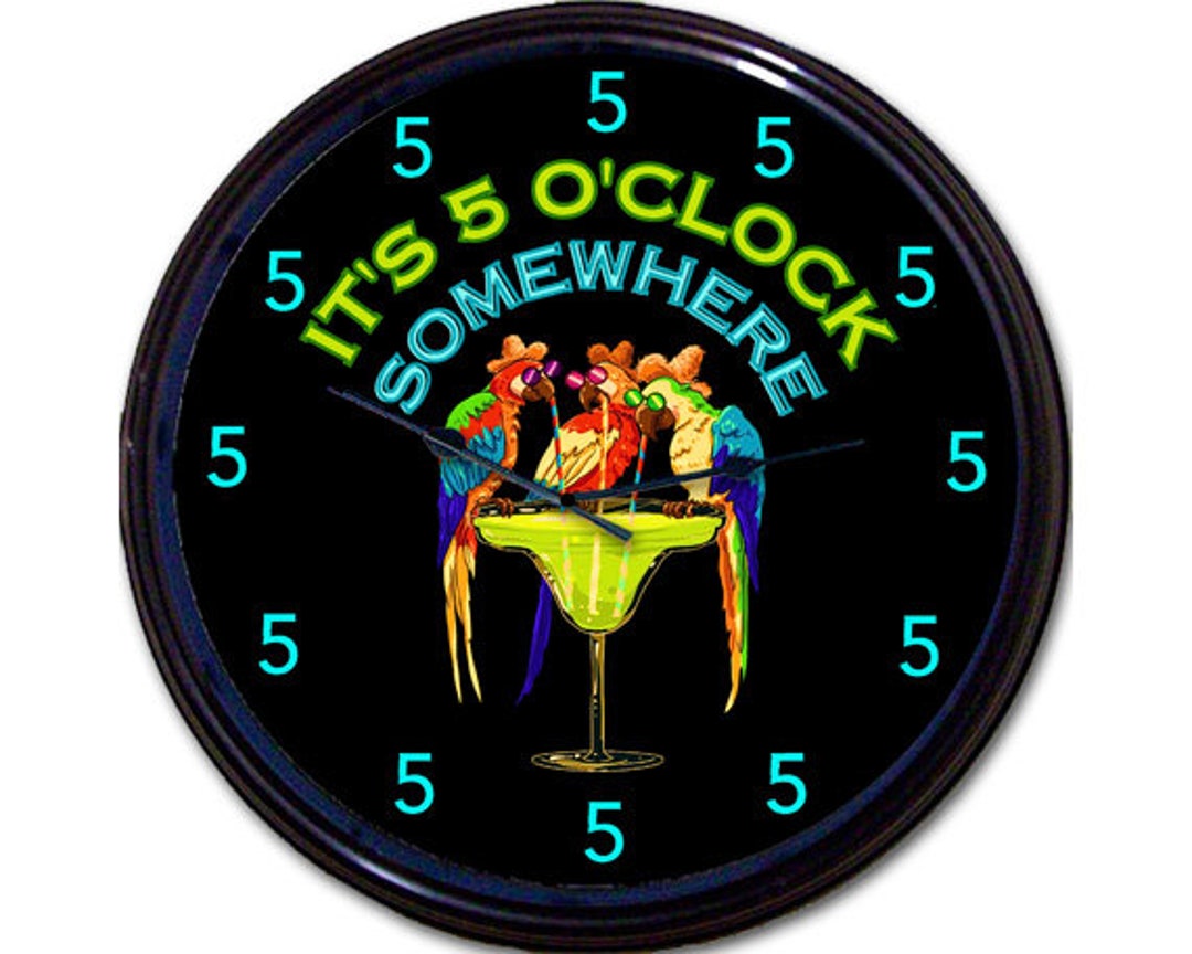 Jimmy Buffett Parrot Head Tropical Wall Clock, Margaritaville Spirit ...