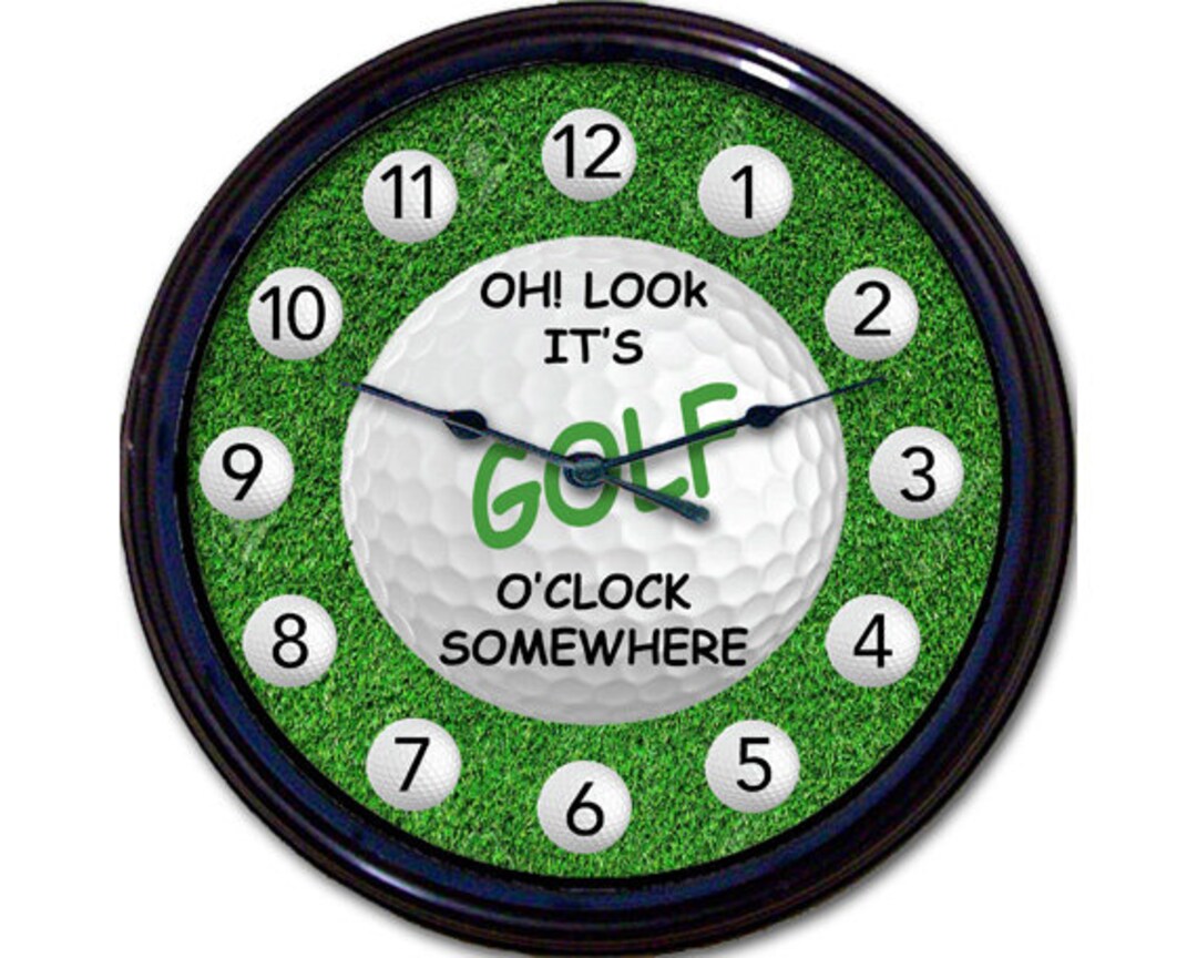 Golf Wall Clock, Gift for Golfer, Golf O'clock Somewhere, Golf-themed ...