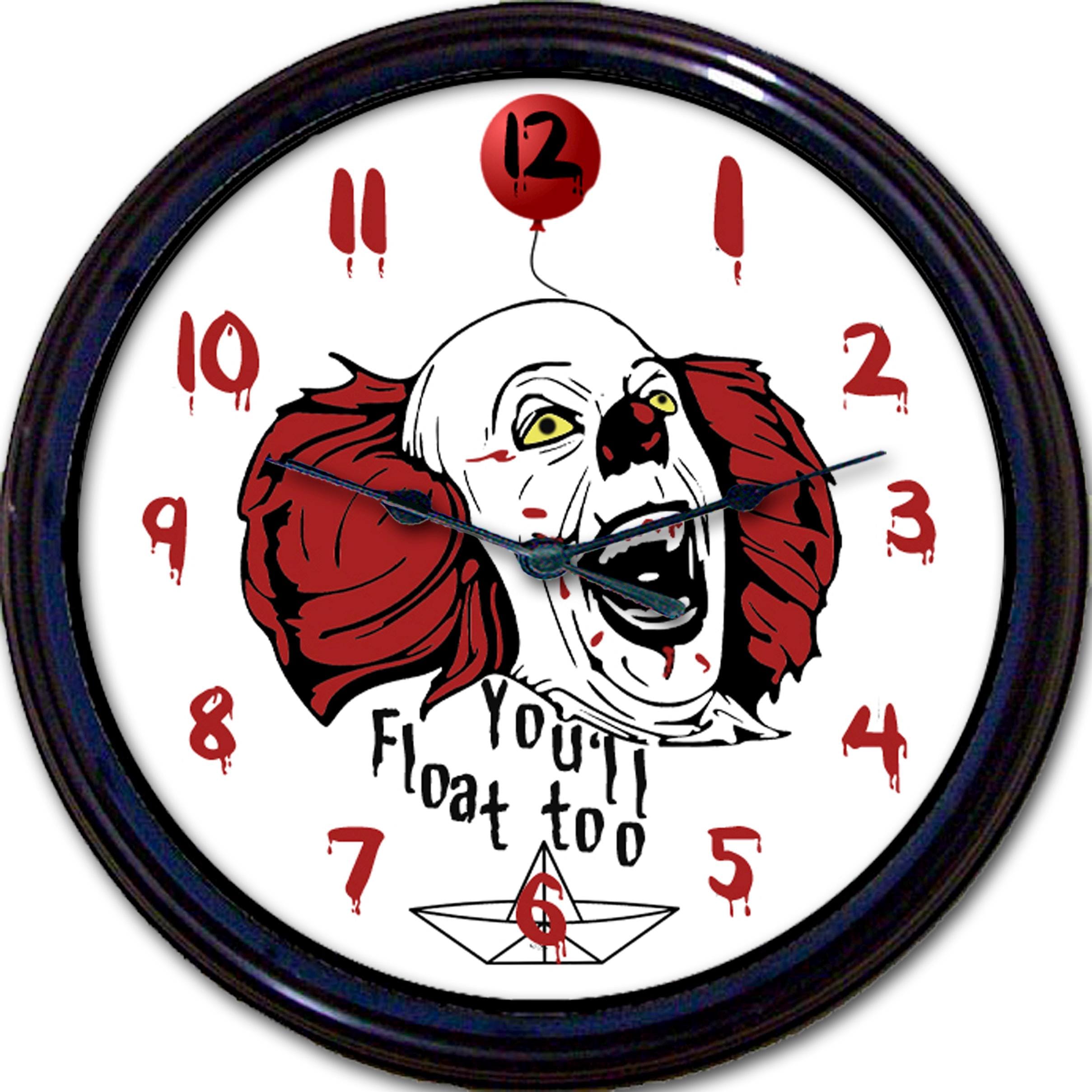 Pennywise Scary Clown Wall Clock, Evil Clown Decorative Clock, Stephen ...